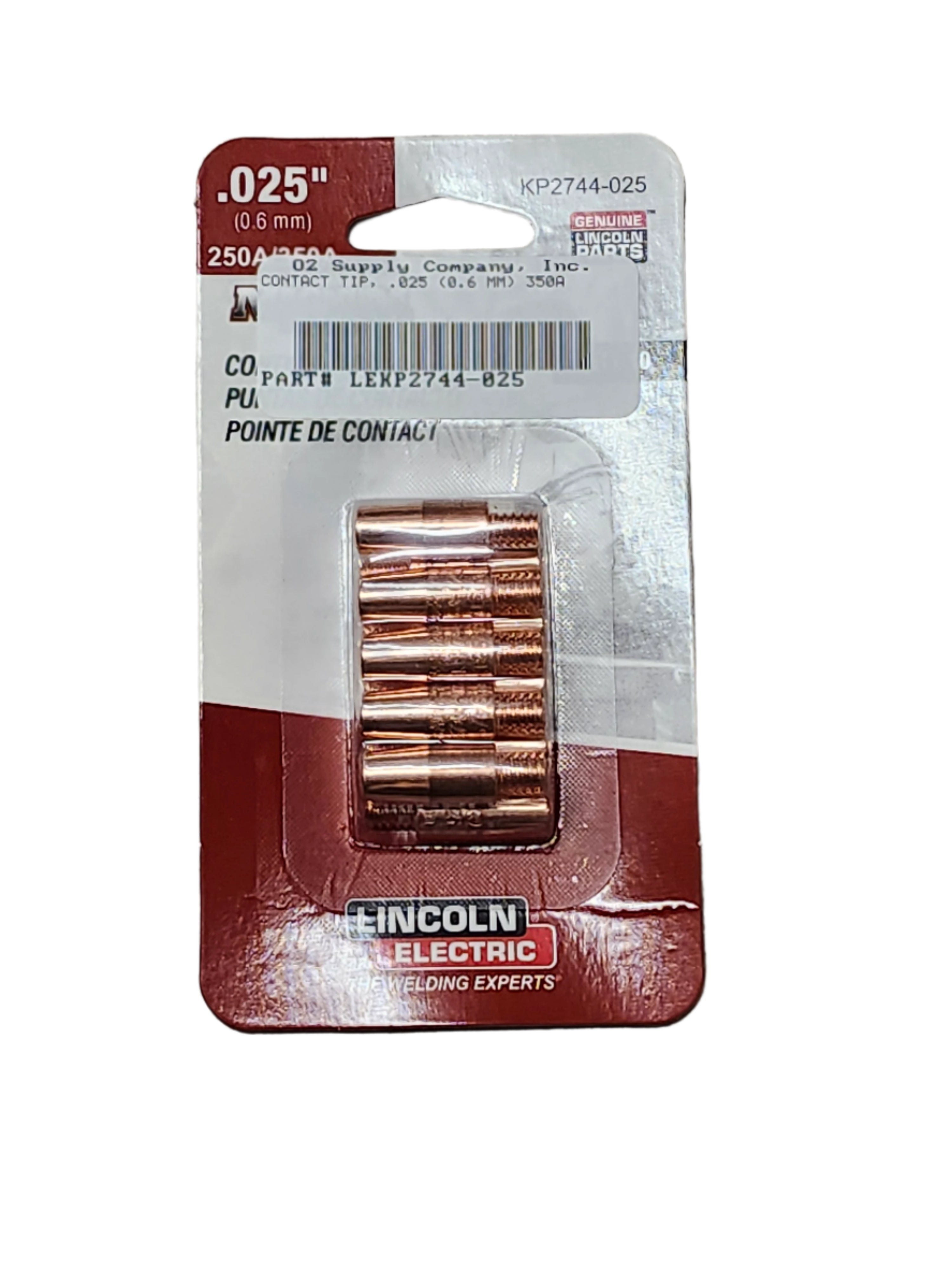 KP2744-025 .025 - Lincoln Contact Tips (Pack of 10) – JK Welding and ...