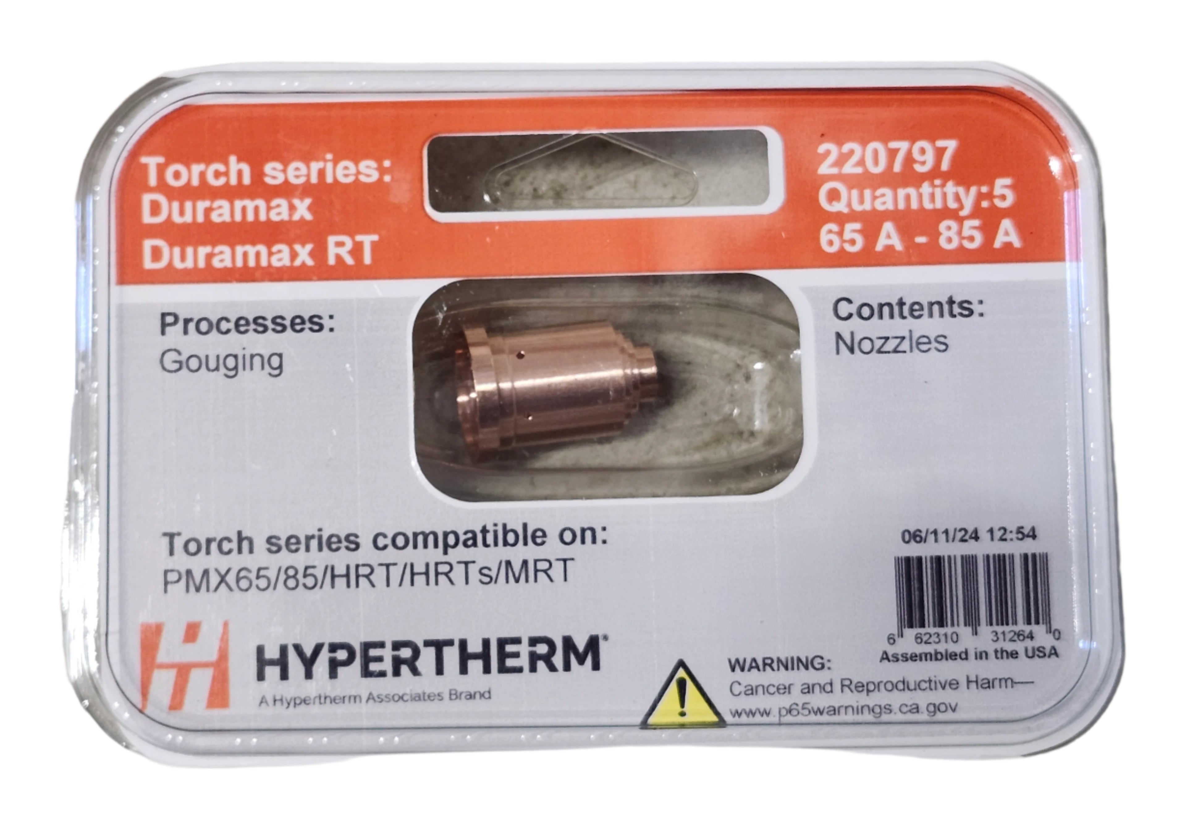 220797 Hypertherm Powermax Gouging Nozzle 65 - 85A - Pack of 5 – JK ...