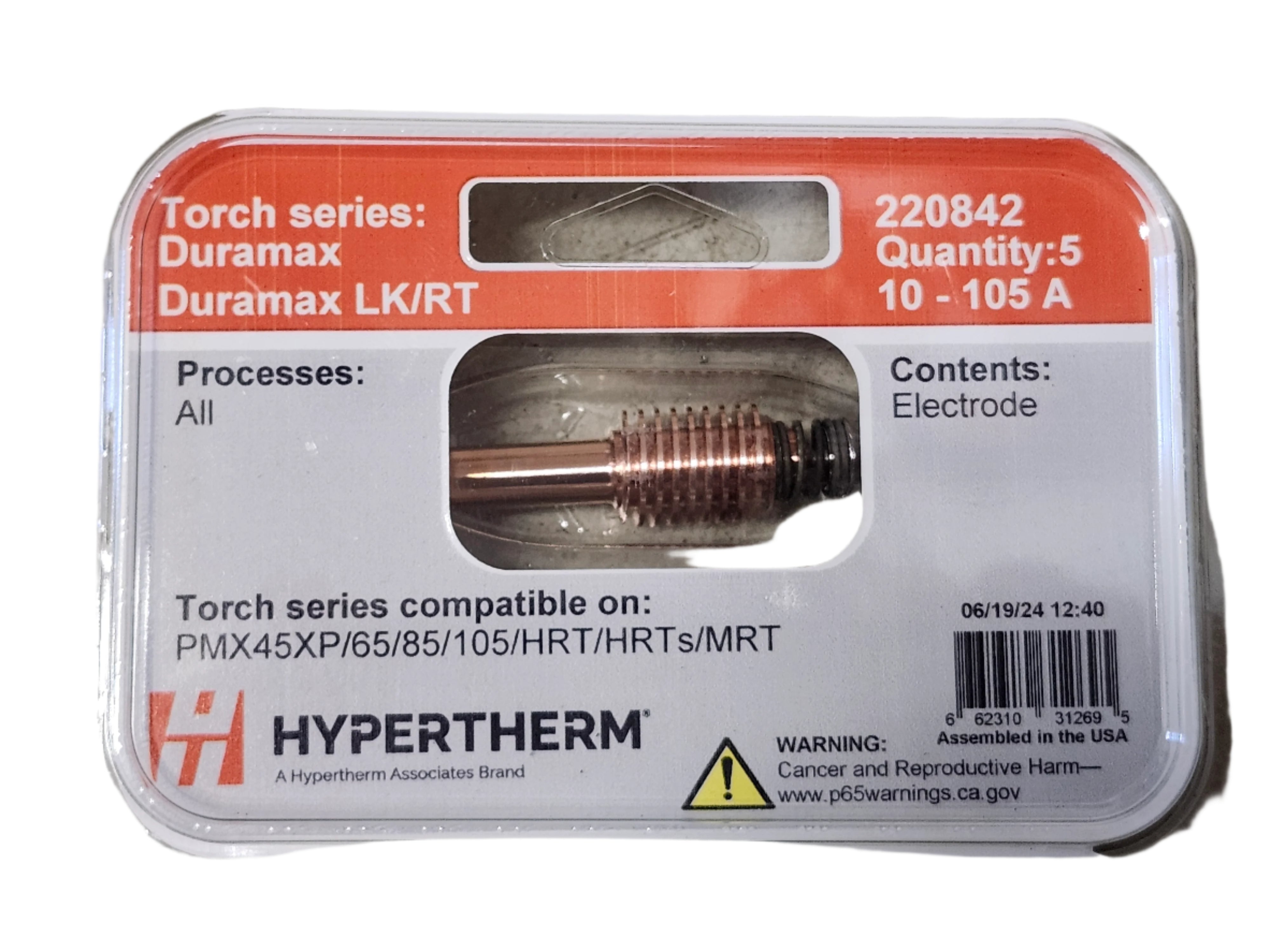 220842 Hypertherm Powermax Electrode 10-105A Pack of 5 – JK Welding and ...